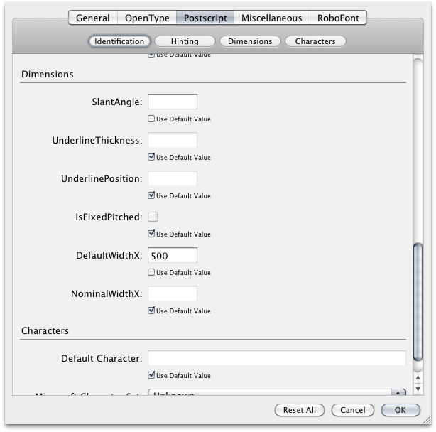 Postscript • RoboFont