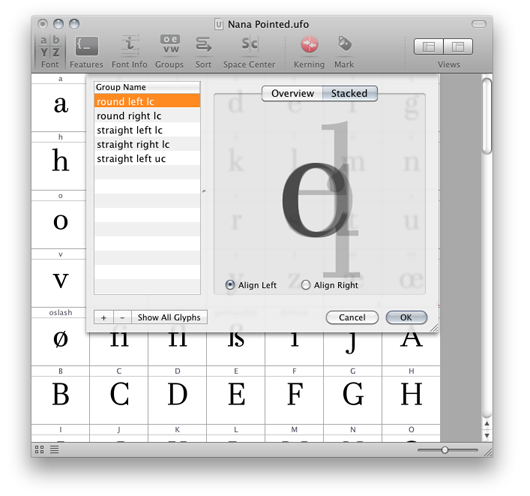 Group editor • RoboFont