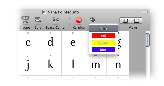 Mark Glyphs • RoboFont